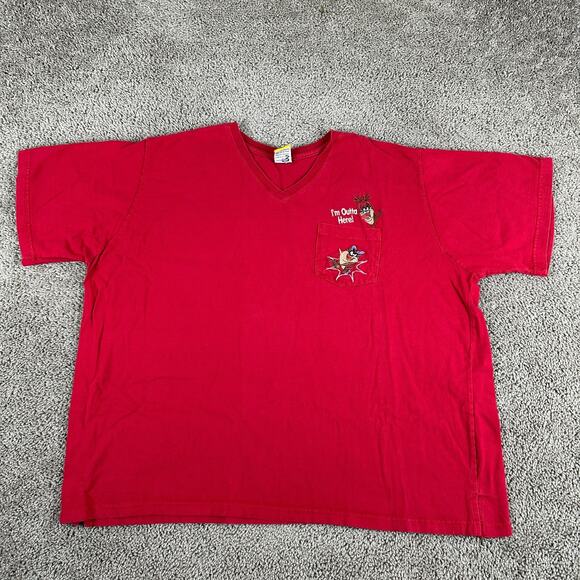 Warner Bros. | Tops | Vintage Looney Tunes Shirt Womens 2628w Red Taz ...
